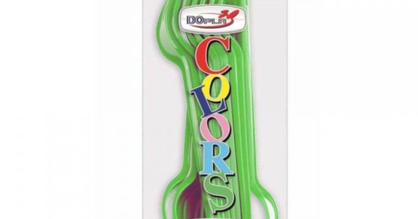 Furculite Plastic OTI Dopla, 20 Buc/Set,16.5 cm, Verde, Furculite Verzi de Plastic, Tacamuri de ...